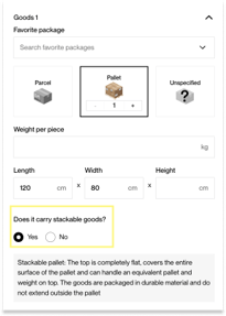 Stackable or non-stackable goods?